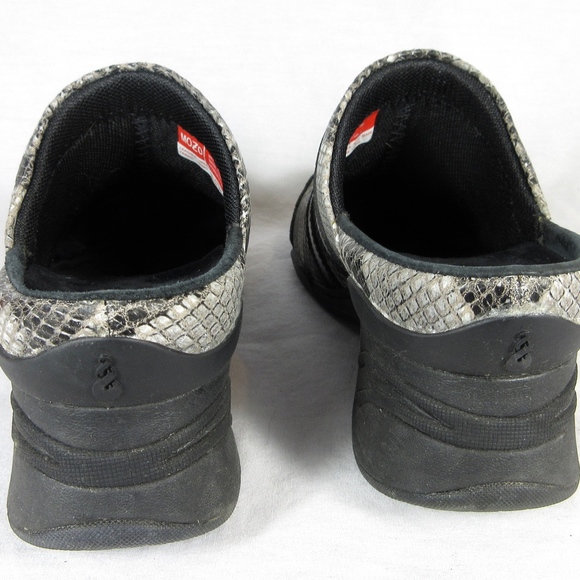 Mozo | Shoes | Mozo Zoe Clogs Mules Shoes Black Gray Snake | Poshmark